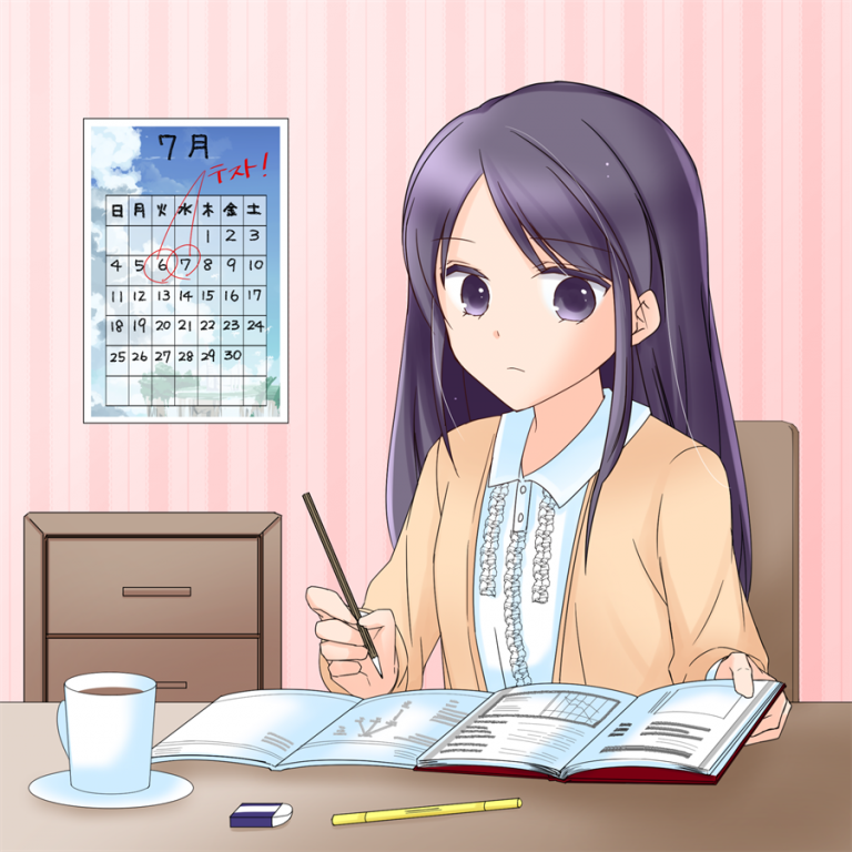 テスト勉強のイラスト フリーイラスト素材 ガガフリー